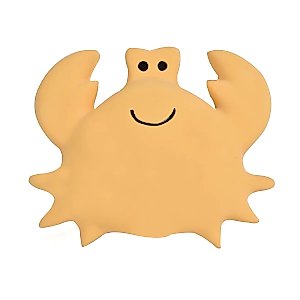 Tikiri Toys Ocean Buddies Crab Natural Rubber Rattle (Yellow)