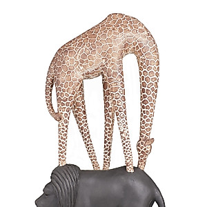 Deco 79 Polystone Safari Animal Sculpture, 8" x 5" x 33", Multi Colored (080374)