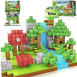 100PCS Magnetic Blocks-Build Mine Magnet World Set, Magnetic Toys for Boys & Girls Age 3-5 6-8, STEM Sensory Toys for Toddlers Gifts for 3+ Years Old Girls Boys, Classroom Must Haves Construction Toys