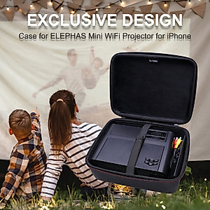 LTGEM EVA Hard Case for ELEPHAS 2020/2022 Mini WiFi Movie Projector - Travel Protective Carrying Storage Bag