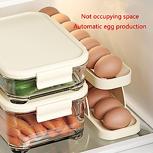 Automatic Rolling Eggs Box Layer Rack Holder For Fridge Fresh-keeping Storage Container Eggs Dispenser Kitchen Organizer Kitchen Storage Container