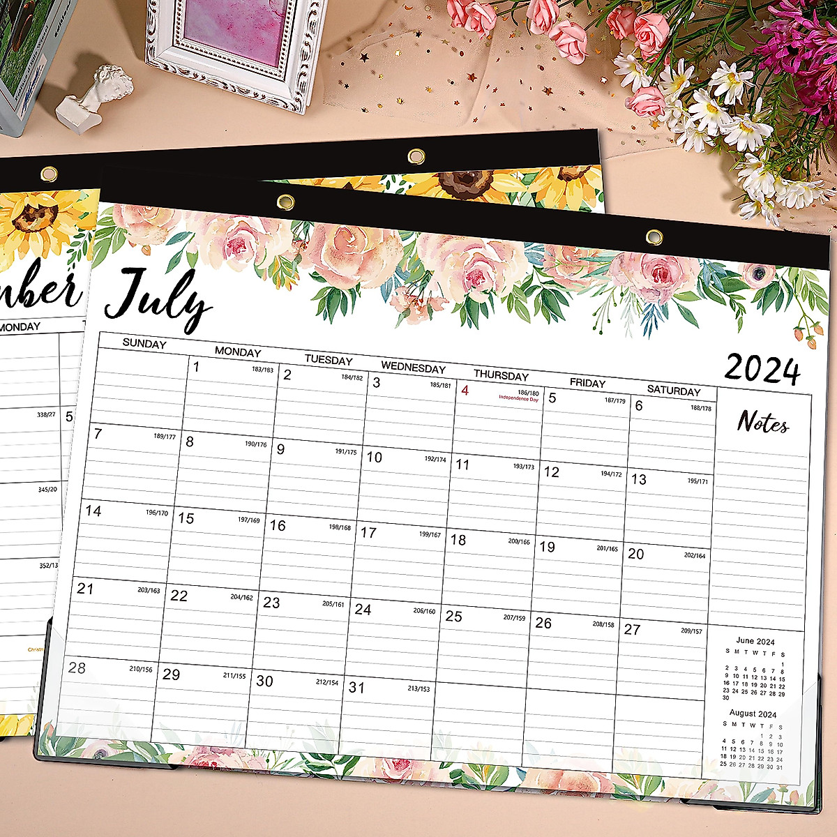 2023-2024 Desk Calendar - Jan 2023 - Jun 2024, 18 Months Large Monthly Desk Calendar, 22" x 17", Desk Pad, Large Ruled Blocks, to-do Lists & Notes, Best Desk/Wall Calendar for Planning or Organizing