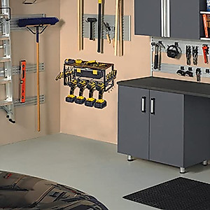 NIUXX Power Drill Tool Organizer Wall Mounted, Garage Storage Rack for Handheld Power Tools, Heavy Duty Floating Utility Tool Storage Shelf with Side Screwdriver for Garage, Home, Workshop