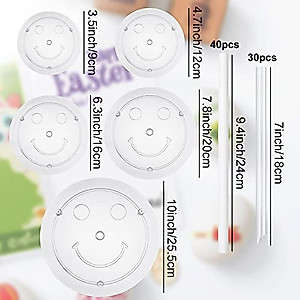 Ziqi 80 Pieces Plastic Cake Dowel Rods Set, 40 White Sticks Support with 10 Separator Plates for 4, 6, 8, 10, 12 Inch, 30 Clear Stacking Dowels Tiered Cakes