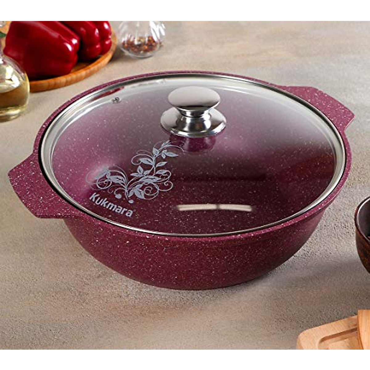 Cooking Pot Aluminum Dutch Oven Pot with Glass Lid 135.26 oz. (4 L) (mystery) Cookware Kitchen Pot