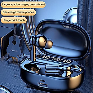 OCUhome TWS Wireless Earbuds, D2 Wireless Earbuds Rechargeable LED Display Fingerprint Touch Control Mini Bluetooth 5.2 in-Ear Headsets for Sports Pink