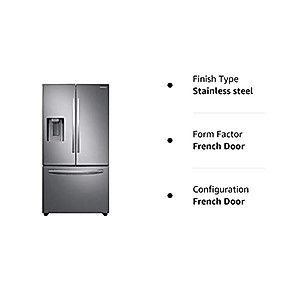 Samsung 27 Cu. Ft. Fingerprint Resistant Stainless Steel 3-Door French Door Refrigerator With External Water & Ice Dispenser