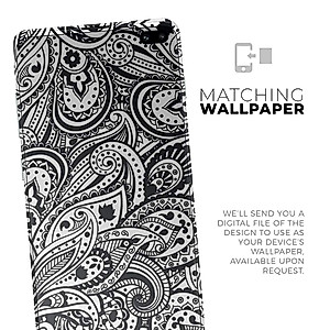 DesignSkinz Black and White Aztec Paisley Protective Vinyl Decal Wrap Skin Cover Compatible with The Samsung Galaxy S20 (Screen Trim & Back Glass Skin)