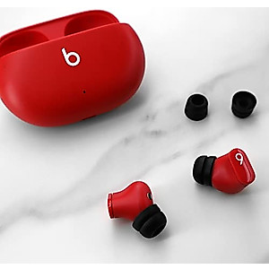 6 Pairs Double Flange Compatible with Beats Studio Buds/Fit Pro Ear Tips, S/M/L Replacement Noise Isolation Silicone Eartips Earbuds Fit in Case for Beat Studio Buds - 2 Flange Black