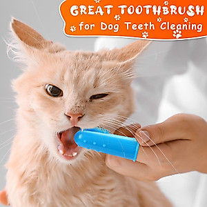 Nuogo 80 Packs Dog Toothbrush Soft Finger Brushes Pet Finger Toothbrush Easy Teeth Cleaning Dog Tooth Brush Oral Care Pet Dental Brush Pet Cleaning Finger Covers for Small Cats and Puppy