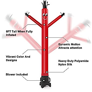 MOUNTO 8FT Fly Puppet Dancer with 1/3hp Blower Complete Set (RED)