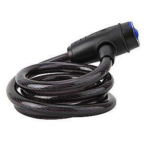 Wear-Resistant with Mounting Bracket Anti-Theft Bike Lock, Black Durable Bike Lock, Coiled Bike Locks for Indoor Outdoor