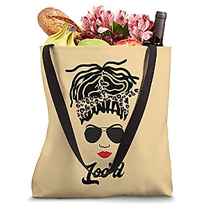 Loc'd Black Woman Silhouette Leopard Bandana Locs Tote Bag