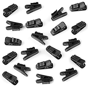 MUZHI Headphone Clip,Small Cable Clothing Clips,Earbud Clip to Keep Earphone/Microphone Cord in Place for 1.5mm Wire Diameter Round Wire Earphone 1 Inch Length,20Pcs (Black)