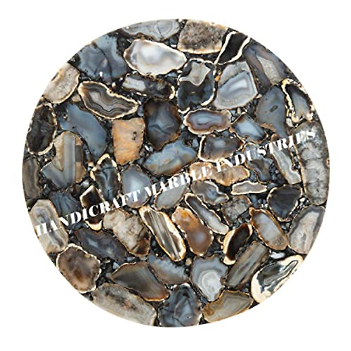 Natural Brown Agate Stone Round Coffee Table Top, Counter Top Agate Table Top, Natural Agate Stone Round Centre Table Top, Agate Stone Round Side Table Top, Family Heir Loom, Piece Of Conversation