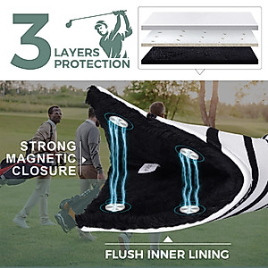 Studio Crafted No Time to Putt Golf Blade Putter Headcover Magnetic Closure