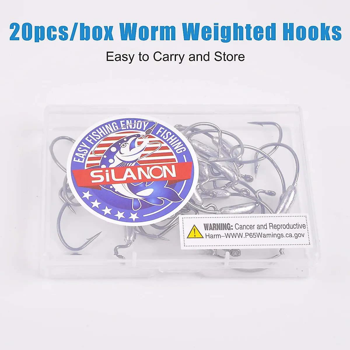 Weighted Worm Fishing Hooks,20pcs Offset Wide Gap Worm Hooks Weighted Bass Swimbait Hooks for Soft Plastics Weedless Jig Head Hooks Freshwater Saltwater