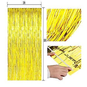 Gold 50th Birthday Decorations kit- Cheers To 50 Years Banner Balloons and Cake Topper, Happy Birthday Sash, Gold Tinsel Foil Fringe Curtains, for Birthday&Anniversary Decorations