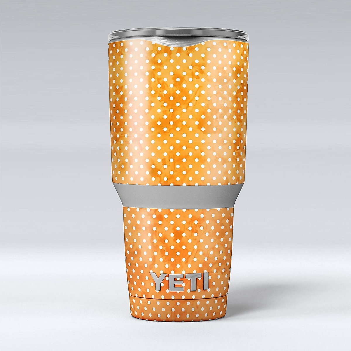Design Skinz The Orange Grungy Watercolored Polka Dots - Skin Decal Vinyl Wrap Kit Compatible with The Yeti Rambler Cooler Tumbler Cups