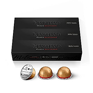 Nespresso Vertuo Melozio Decaffeinato, Medium Roast Espresso, 30 Count Coffee Capsules (VERTUO ONLY)