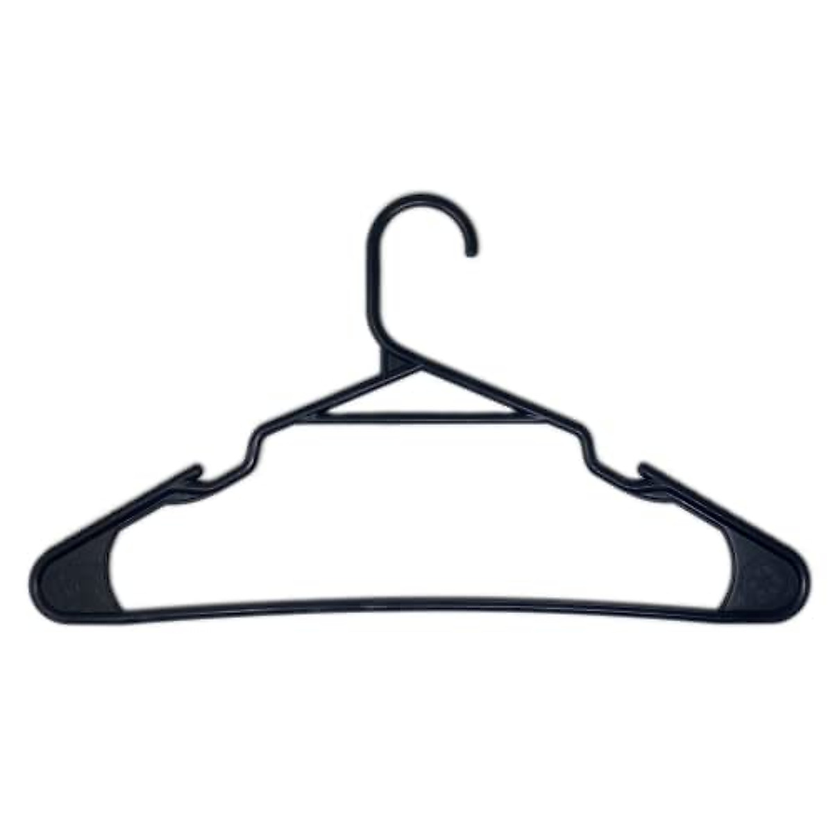 Eco-Friendly Clothing Hangers for Avg. Weight (Max 3lbs) Clothes Made from 100% Recycled Post Industrial Plastic (Black, 60)