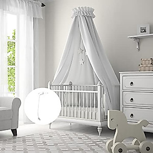 NUOBESTY Mosquito Net Stand, Mosquito Net Holder Clip- On Crib Canopy Holder Rack Mosquito Net Accessories for Baby Crib Bed