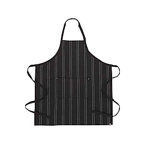 Chef Works Unisex Presidio Bib Apron, Black Gray, One Size