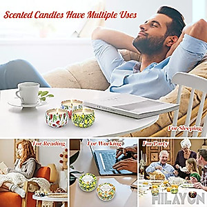 6 Pack Scented Candles Set for Thanksgiving Christmas Gift, Soy Wax Stress Relief Aromatherapy Candles, Relaxation Gift Baskets for Women, Great Gift Ideal for House-Warming and Birthday