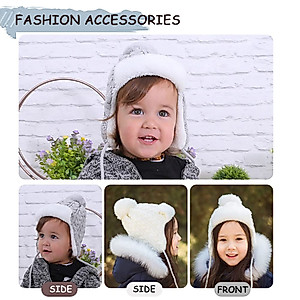 Winter Kids Beanie Hat Baby Knitted Hats Fleece Earflap Beanie Windproof Warm Toddler Beanies Boys Girls 0-5 Years (Pink, 2-5 Years)