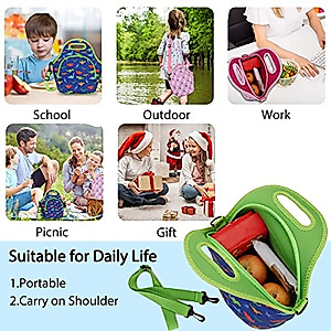 VONXURY Cute Lightweight Dinosaur Kids Backpack and Neoprene Lunch Bag Bundle