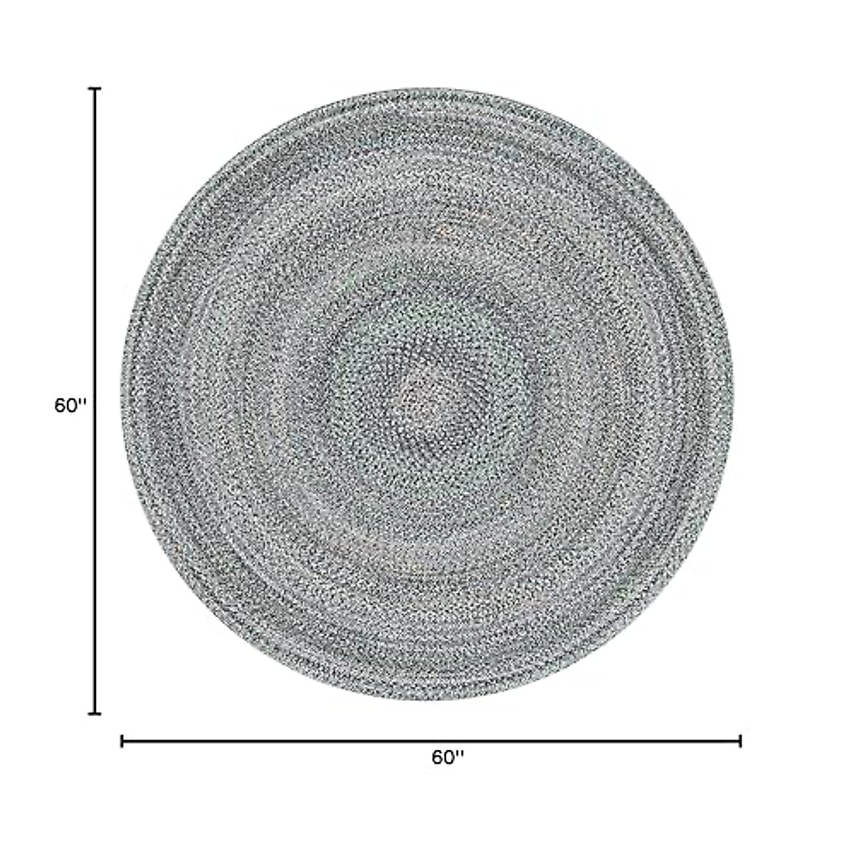 SAFAVIEH Braided Collection Area Rug - 5' Round, Green & Grey, Handmade Country Farmhouse, Ideal for High Traffic Areas in Living Room, Bedroom (BRD804Y)
