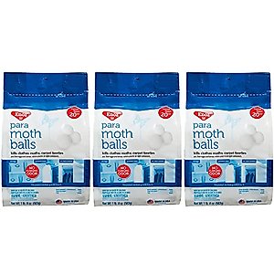Enoz para Moth Balls, Kills Clothes Moths and Carpet Beetles, No Clinging Odor, Use for Storage, Resealable Bag, 20 oz, Pack of 3