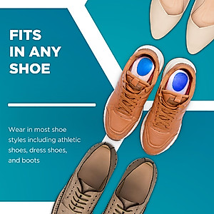 Gel Silicone Heel Cups/Pads, 2 Pack, FSA HSA Eligible, for Achilles Tendonitis, Shoe Wedge Inserts for Plantar Fasciitis, Bone Spur, Foot Pain Relief Support, Comfort Cushion Insoles for Women/Men