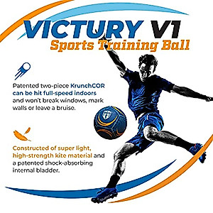 Ollyball VICTURY Inflatable Indoor Soccer Ball! Sz 5 Soccer Ball and Training Video System for Playing Soccer in The House