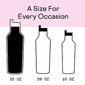 Corkcicle Insulated Canteen Travel Water Bottle, Triple Insulated Stainless Steel, Easy Grip Flat Sides and Screw-on Cap, Keeps Beverages Cold for 25 Hours or Warm for 12 Hours, 25 oz, Powder Blue