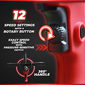PROMAKER Corded Drill with 88 Accesories, 1/2-inch - Tool set with drill and adjustable handle,- Hammer Drill with Variable speed 0-3000 RPM - Electric drill with option to choose Drill and Hammer.