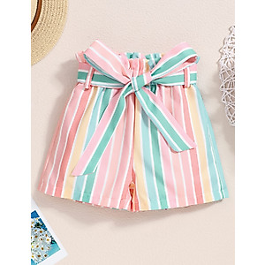 Crazyme Toddler Girl Clothes Short Sleeve T-Shirt Top Pirnted Short Set Baby Girl Outfits 18 Month-5T Girl Clothes