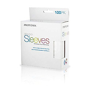 Memorex 01961 CD/DVD Paper Sleeves (White, 100 Pack)