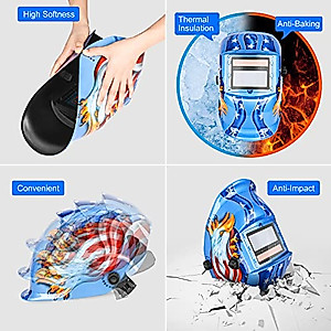 NDUUN Welding Helmet Auto Darkening True Color Hood with Adjustable Shade Range 4/9-13 for TIG MIG ARC Welder Mask