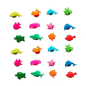 FRCOLOR Wine Glass Markers, 24 pcs Animals Silicone Cup Sign Wine Identifier for Cocktail Champagne, Mixed Colors