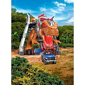 Fisher-Price Imaginext Jurassic World Dinosaur Toy, T. rex with Lights & Owen Grady Figure, Preschool Kids Ages 3+ Years (Amazon Exclusive)
