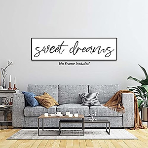 Sweet Dreams Wall Decor Above Bed Canvas Wall Art Sweet Dreams Sign Master Bedroom Wall Decor for Farmhouse over the Bed Wall Decor 16x64 Inch Unframed