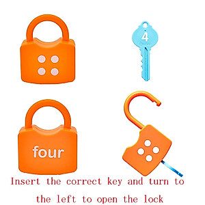 Kghios Kids Learning Locks with Keys Numbers Matching & Counting Montessori Math Educational Toys Materials for Toddlers Ages 3 yrs+ Boys and Girls Preschool Games Gifts