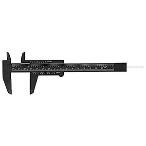 Plastic 150MM High Accuracy Double Rule Scale Durable Gauge Plastic Vernier Caliper Measuring Tool for Measurements(Black)