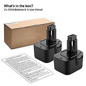 3.6Ah Replacement Battery Compatible with Dewalt 12V Battery DC9071 DW9072 DW9071 DE9037 DE9071 DE9072 DE9074 DE9075 Cordless Tools 2Pack