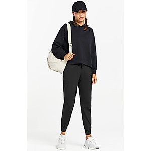 Libin Women's Joggers Pants Athletic Sweatpants with Pockets Running Tapered Casual Dance Pants for Workout,Lounge, Black 3XL