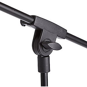 Amazon Basics Adjustable Boom Height Microphone Stand with Tripod Base, Up to 85.75 Inches - Black