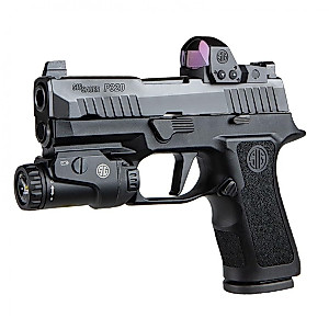 Sig Sauer Foxtrot1X 450 Lumens Compact Durable Tactical Rail-Mounted Handgun Flashlight with Ambidextrous Push-Button Side Switches, Black