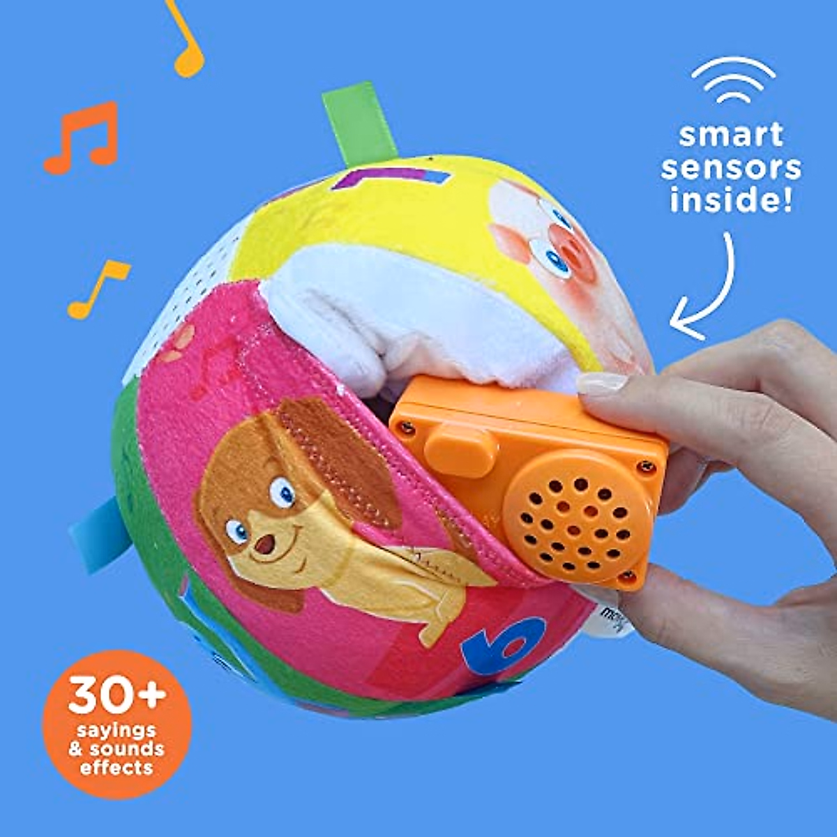 Move2Play, Toddler & Baby Ball with Music and Sound Effects, Baby Toy for 6 to 12 Months, Boy and Girl 1 Year Old Birthday Gift