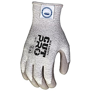 MCR Safety Memphis Dyneema Polyurethane Gloves, X-Large, White/gray, Pair
